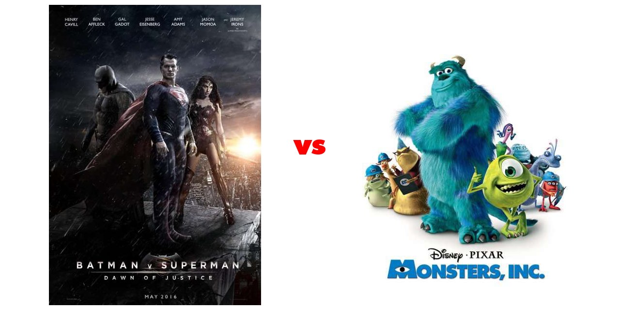 Batman v Superman: Dawn of Justice vs Monsters, Inc. on The Big Fat List