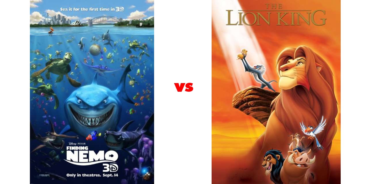 Finding Nemo vs The Lion King on The Big Fat List