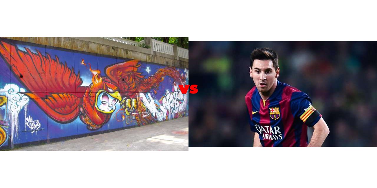 Graffiti vs Lionel Messi on The Big Fat List