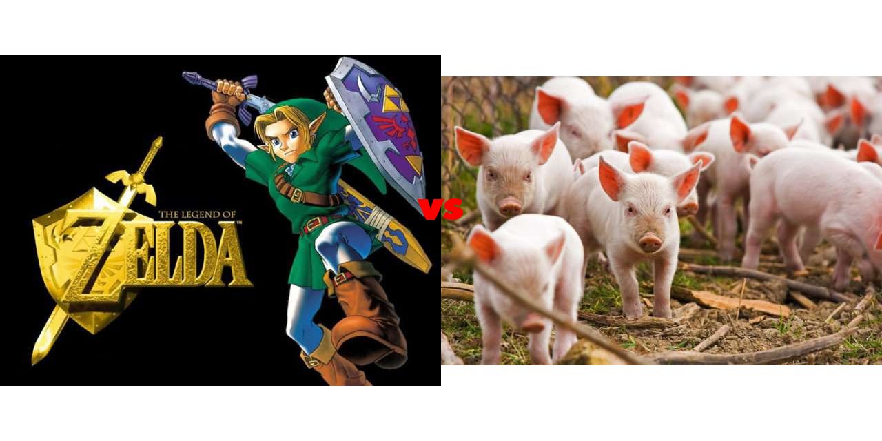 The Legend of Zelda vs Pigs on The Big Fat List